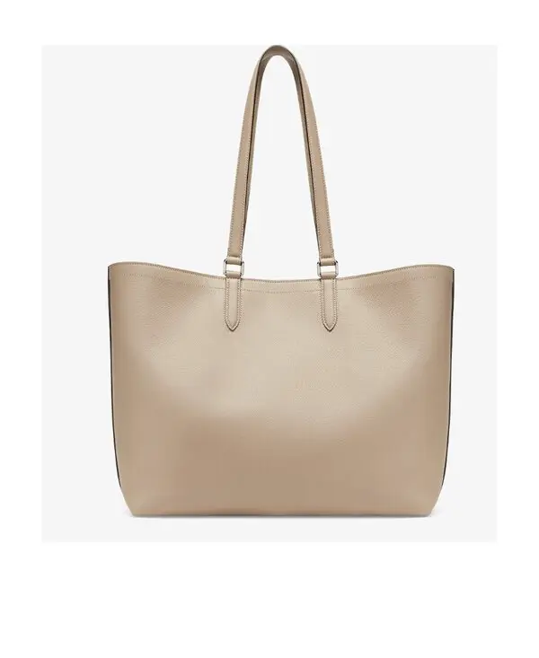 Fendi Roma Logo Embossed Shopper Bag - Nude
