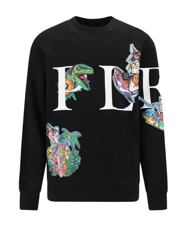Philipp Plein Graphic Printed Crewneck Sweatshirt - Black