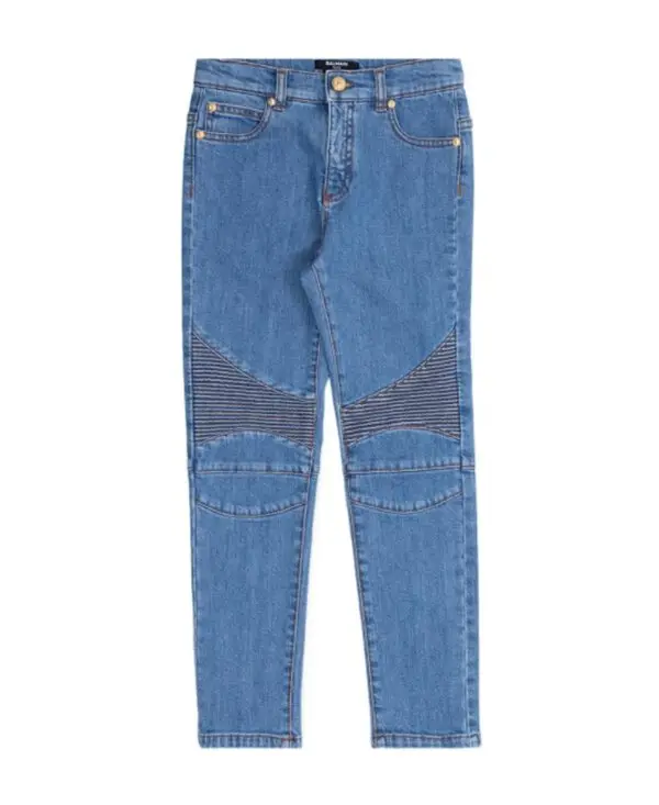 Balmain Ribbed-knee Skinny Jeans