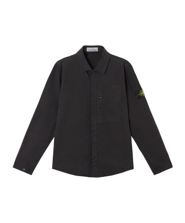 Stone Island Compass Patch Long-sleeved Overshirt - Black