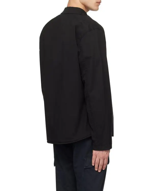 Stone Island Compass Patch Long-sleeved Overshirt - Black