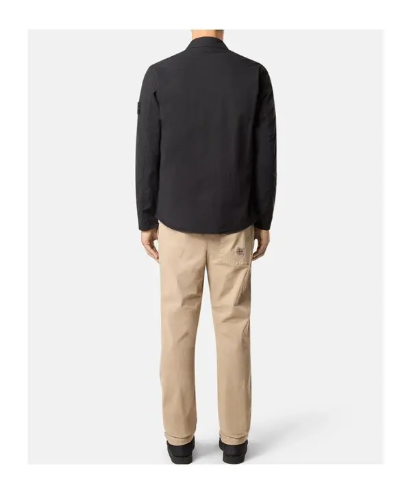 Stone Island Compass Patch Long-sleeved Overshirt - Black
