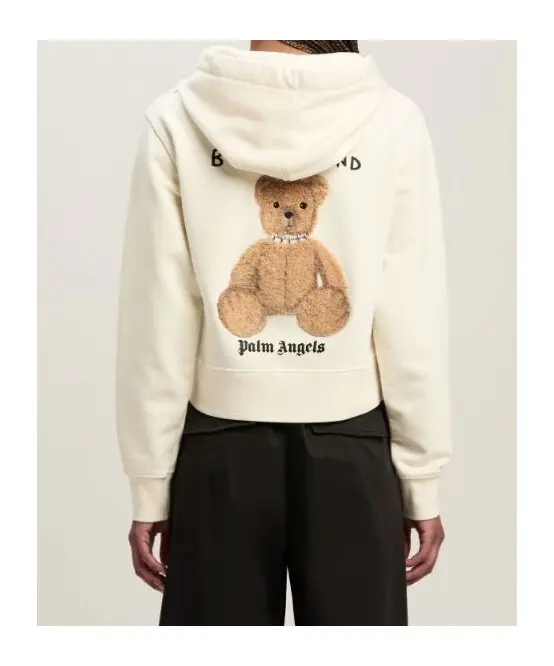 Palm Angels Teddy Bear Embroidered Drawstring Hoodie