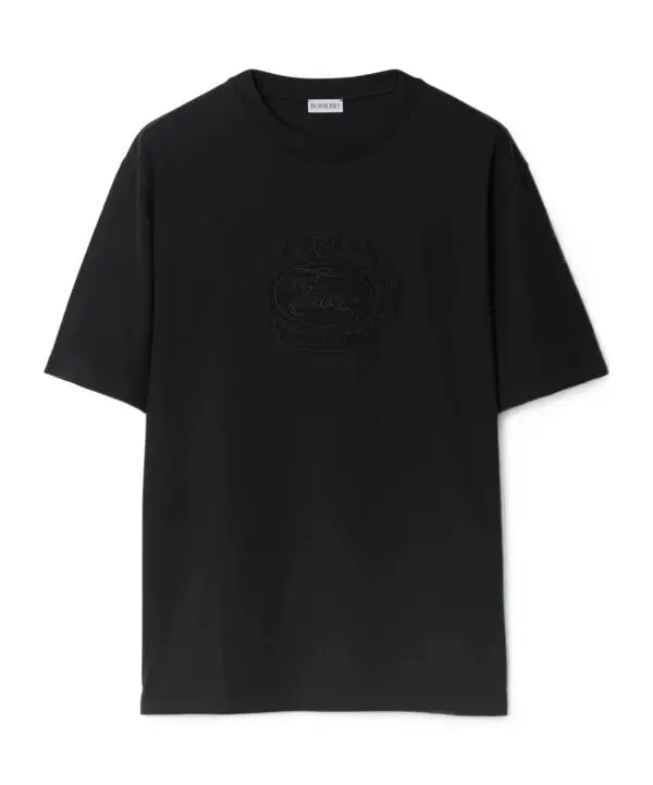 Burberry Ekd-embroidered Crewneck T-shirt - Black