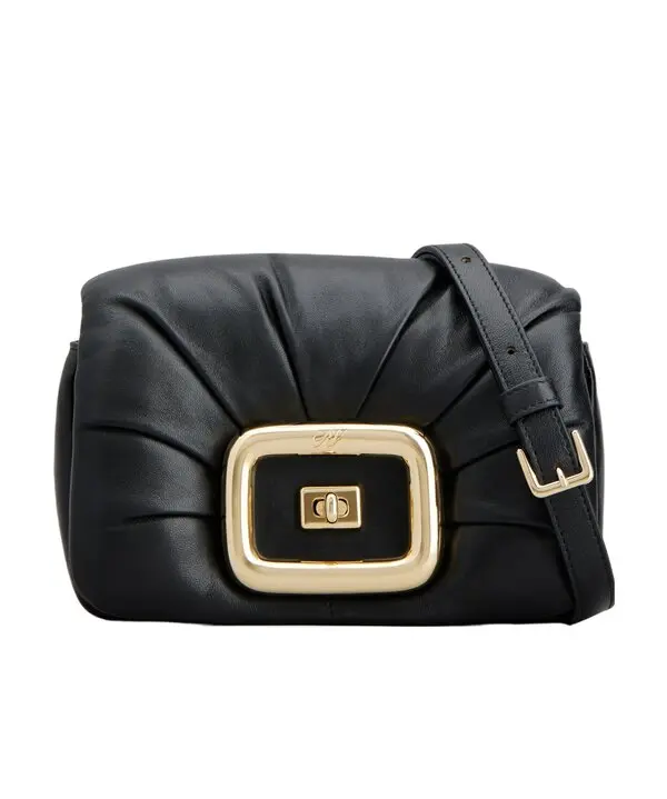 ROGER VIVIER Logo Engraved Foldover Top Shoulder Bag