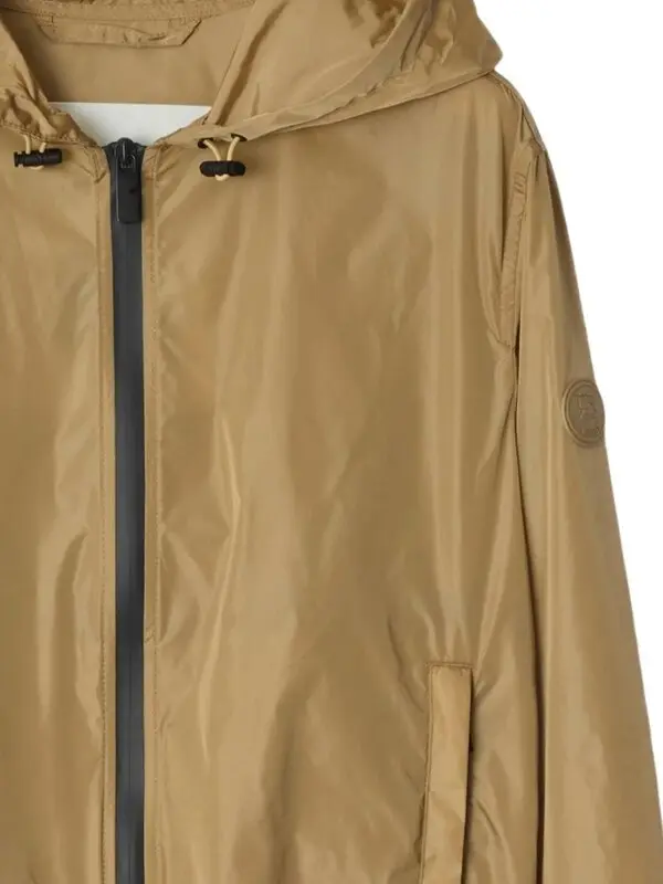 Burberry Logo Detail Hooded Zip Jacket