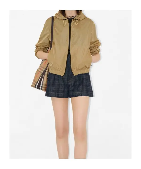 Burberry Logo Detail Hooded Zip Jacket
