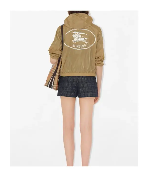 Burberry Logo Detail Hooded Zip Jacket