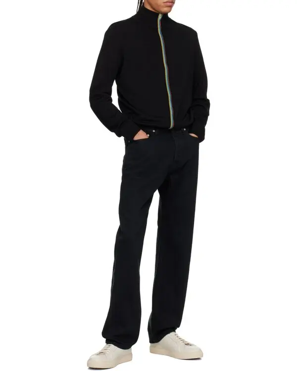 Paul Smith Signature Stripe Zip Cardigan - Black