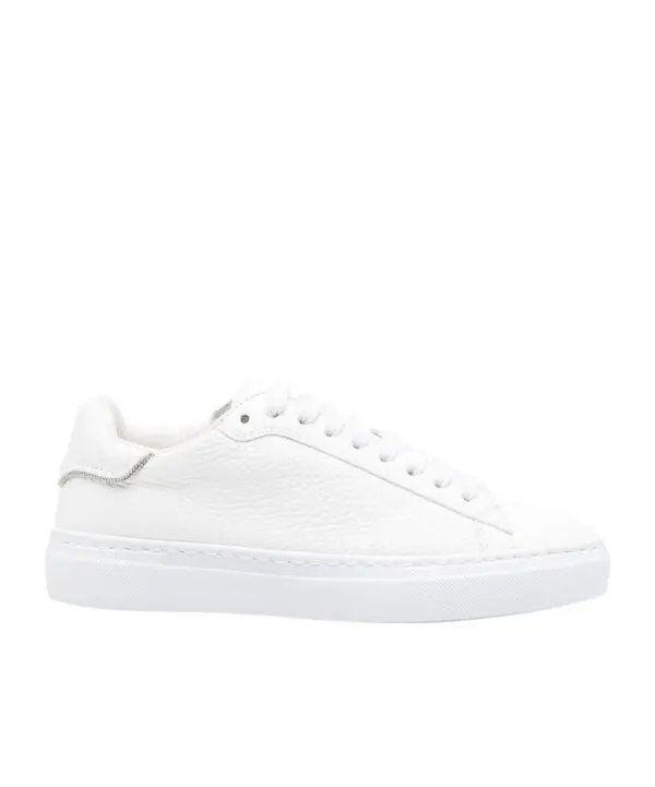 Fabiana Filippi Round Toe Lace Up Sneakers - White