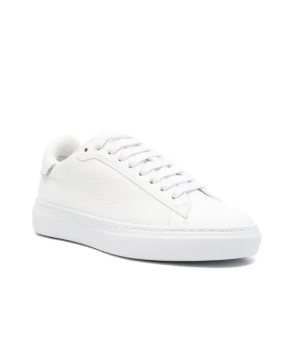 Fabiana Filippi Round Toe Lace Up Sneakers - White