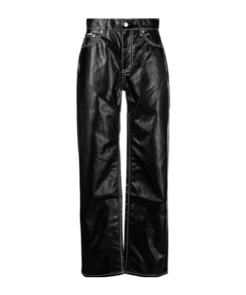 Eytys High-waist Faux-leather Trousers With Contrast Stitching - No