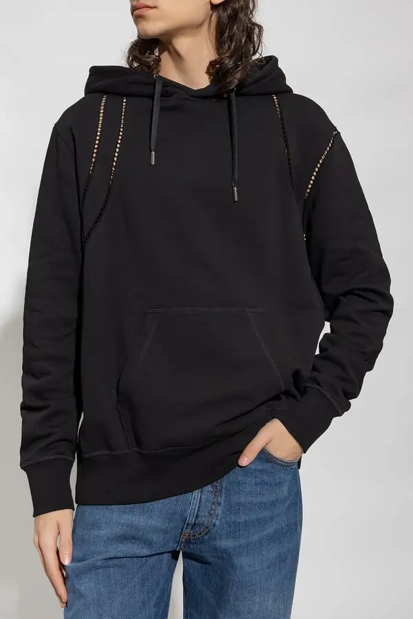 Alexander McQueen Cut-out Detailed Drawstring Hoodie