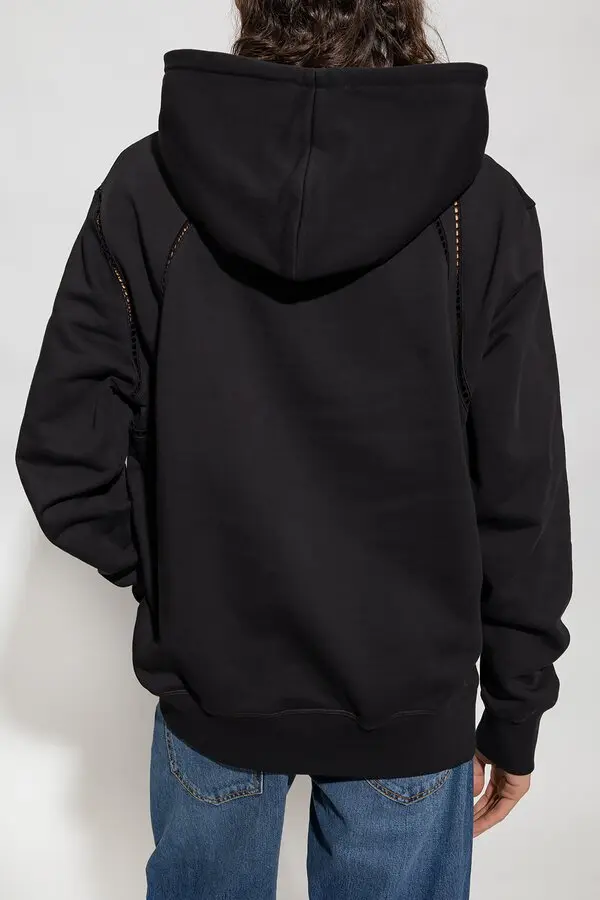 Alexander McQueen Cut-out Detailed Drawstring Hoodie