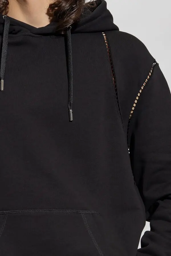 Alexander McQueen Cut-out Detailed Drawstring Hoodie