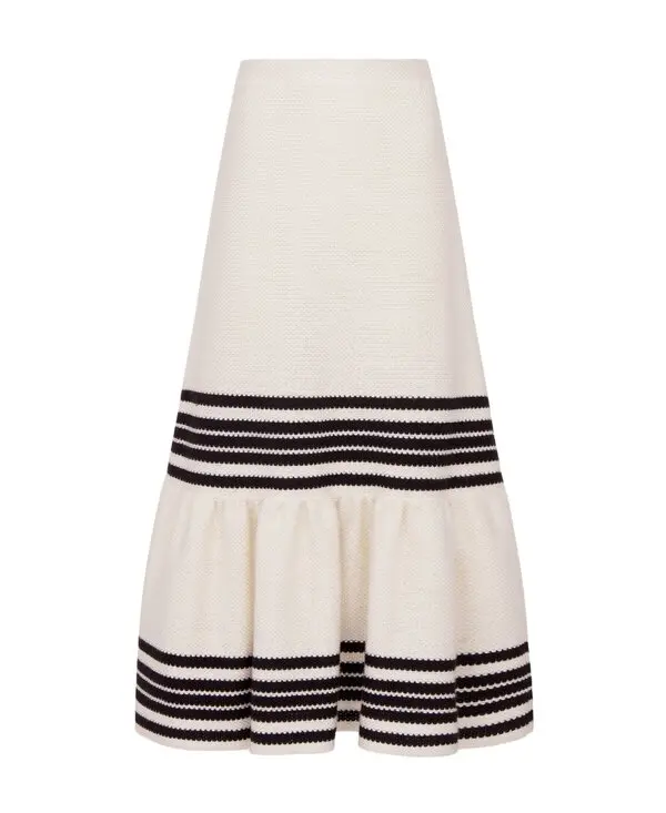 Dior Textured Striped Midi Skirt