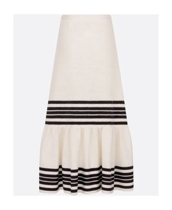 Dior Textured Striped Midi Skirt
