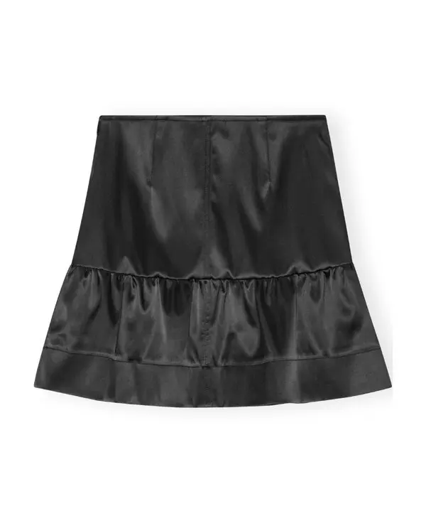 GANNI Double Satin Flounce Mini Skirt