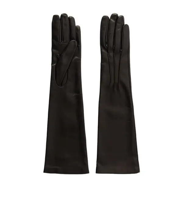 Nour Hammour Leather Gloves - Black
