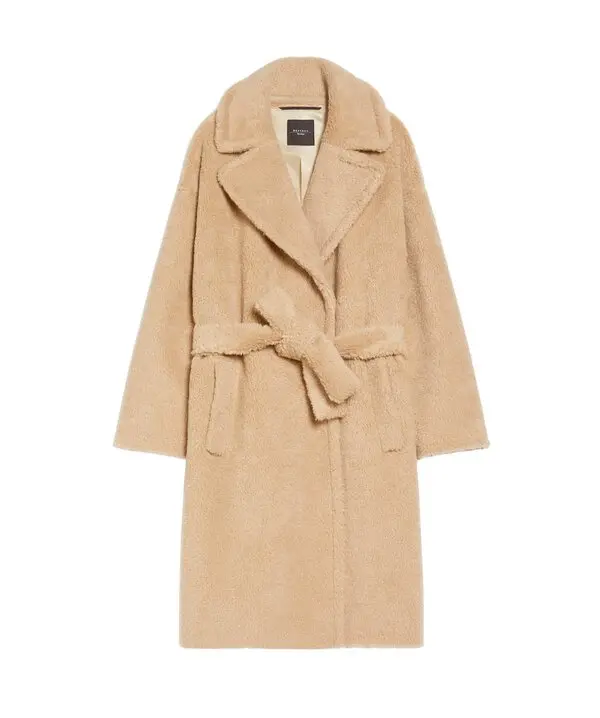 Max Mara Belted Long-sleeved Coat - Beige