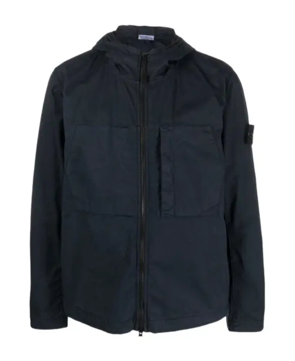 Stone Island Hooded Casual Jacket With Compass Pattern