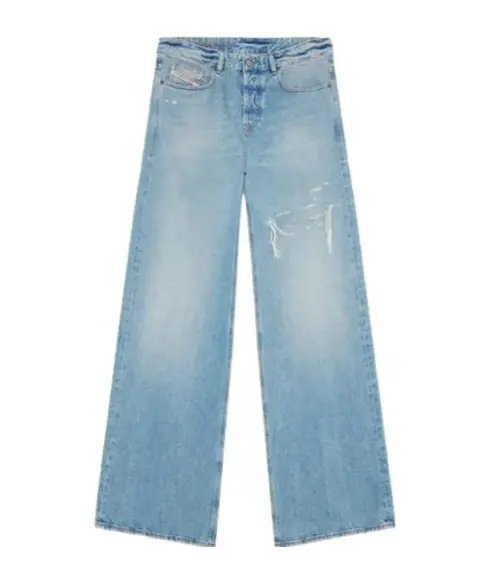 DIESEL® Distressed Wide-leg Jeans