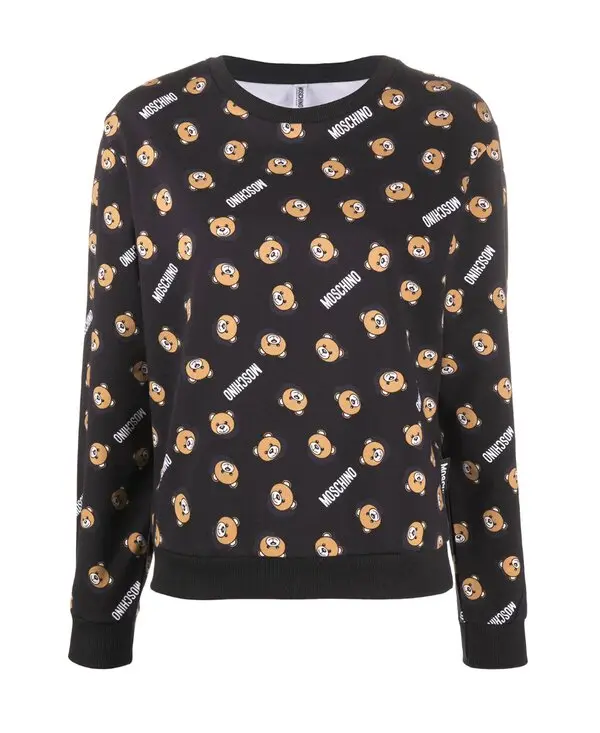 Moschino Teddy Bear Print Sweater - Black