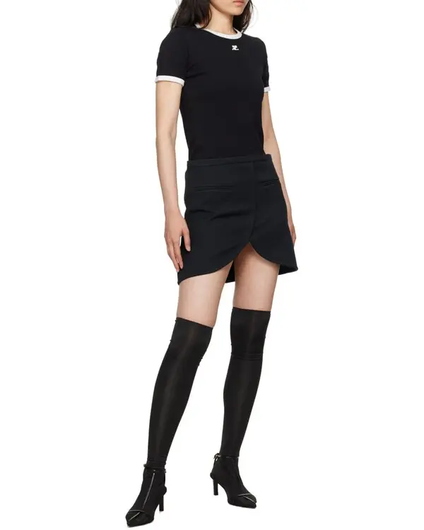 COURREGES Signature Contrast T-shirt - Black
