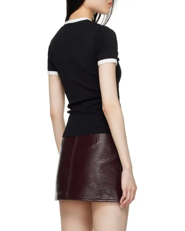 COURREGES Signature Contrast T-shirt - Black
