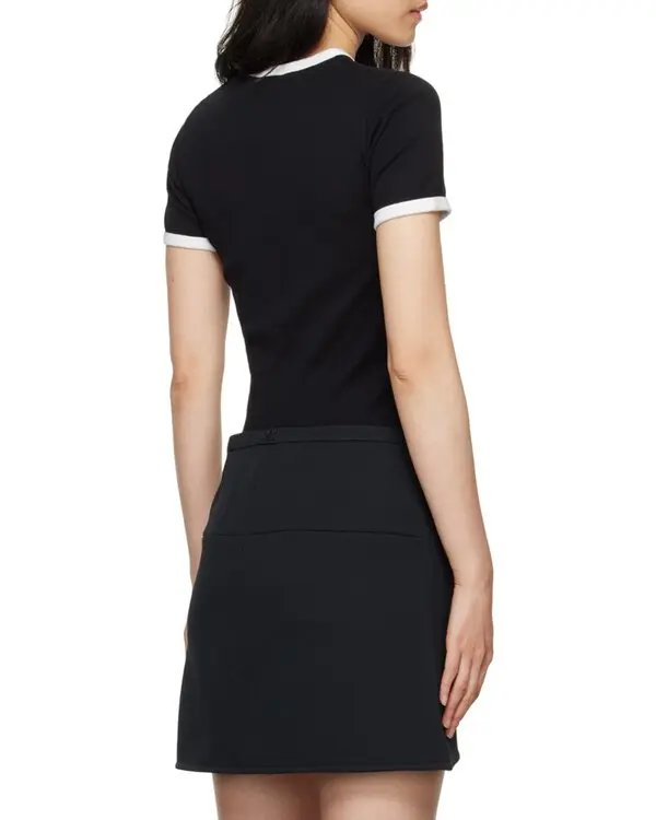 COURREGES Signature Contrast T-shirt - Black