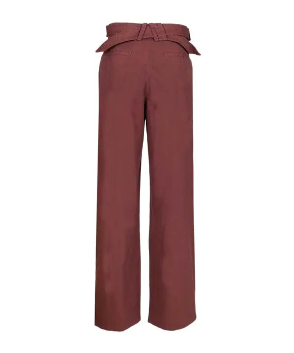 Attico Pleated Wide-leg Trousers With Buckled Belt