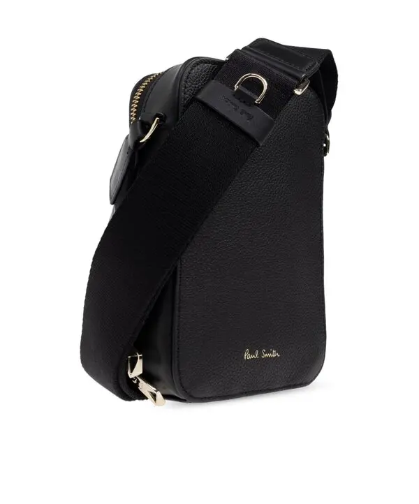 Paul Smith Leather Cross Body Bag With Signature Stripe Detail