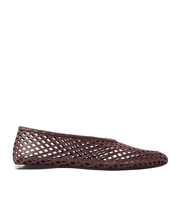 Proenza Schouler Perforated Leather Ballet Flats - Burgundy