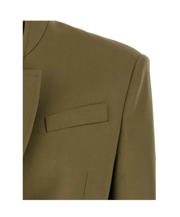 Attico Single-breasted Gabardine Blazer - Green