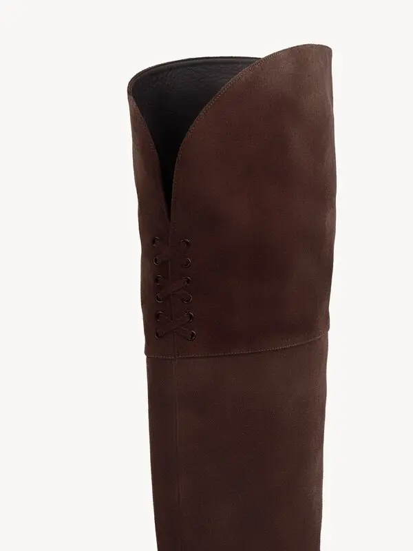Chloé 85mm Eve Suede Over-the-knee Boots - Chocolate Brown