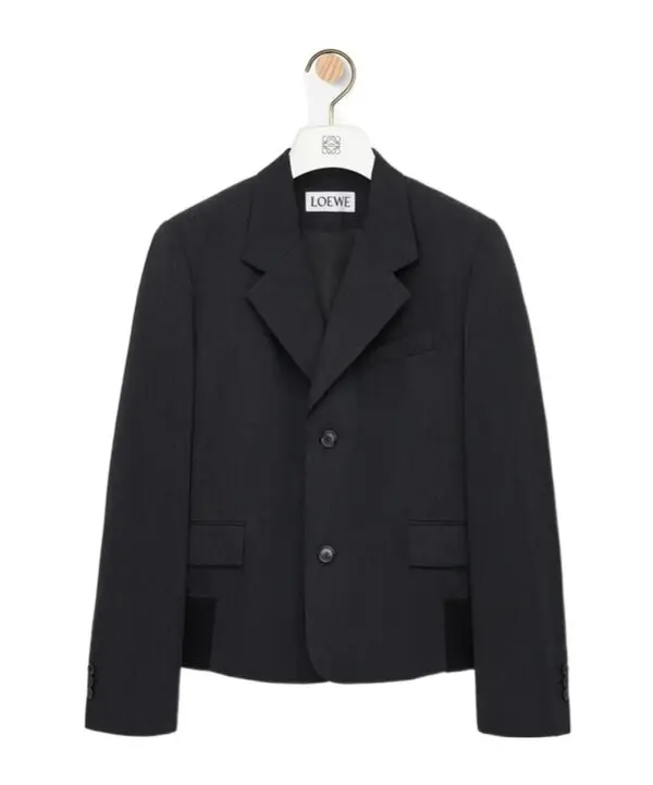 Loewe Single-breasted Gabardine Jacket With Notched Lapels
