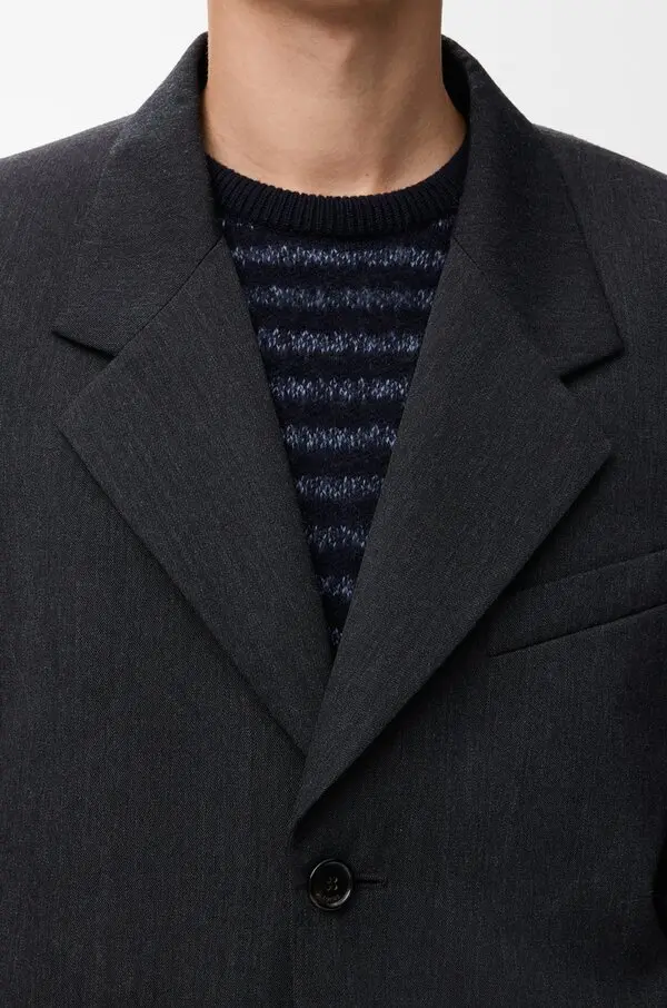 Loewe Single-breasted Gabardine Jacket With Notched Lapels
