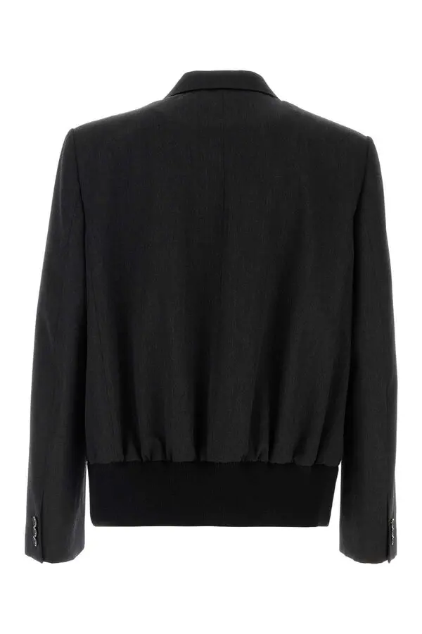 Loewe Single-breasted Gabardine Jacket With Notched Lapels - Grey