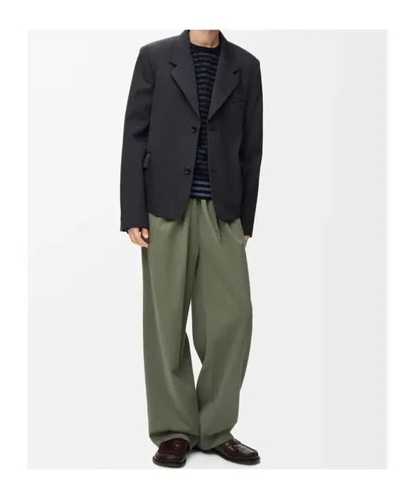 Loewe Single-breasted Gabardine Jacket With Notched Lapels - Grey
