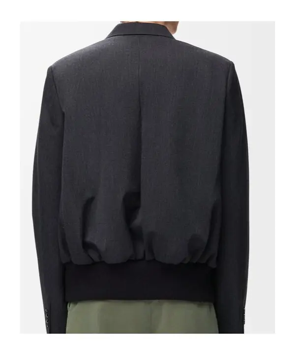 Loewe Single-breasted Gabardine Jacket With Notched Lapels - Grey