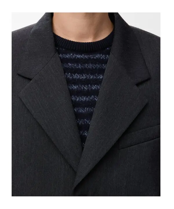 Loewe Single-breasted Gabardine Jacket With Notched Lapels - Grey