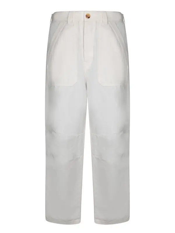Brunello Cucinelli Belted Straight Leg Trousers - White