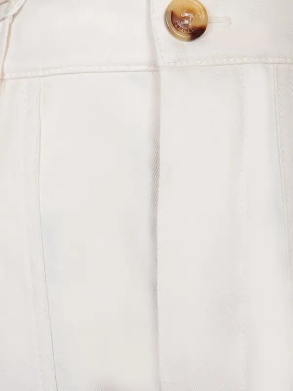 Brunello Cucinelli Belted Straight Leg Trousers - White