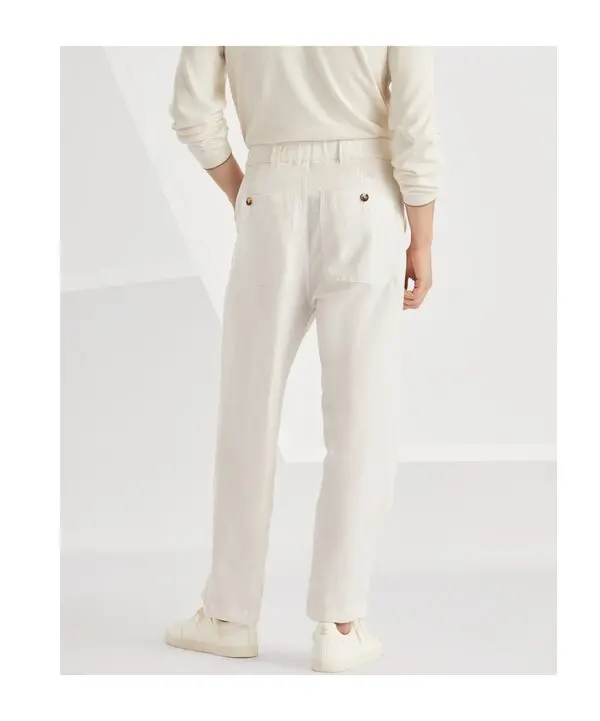 Brunello Cucinelli Belted Straight Leg Trousers - White
