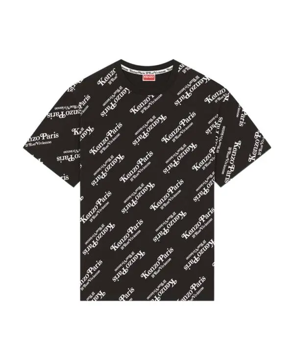 Kenzo All-over Logo Printed Crewneck T-shirt - Black