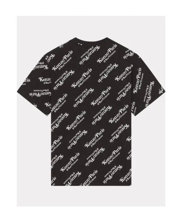 Kenzo All-over Logo Printed Crewneck T-shirt - Black