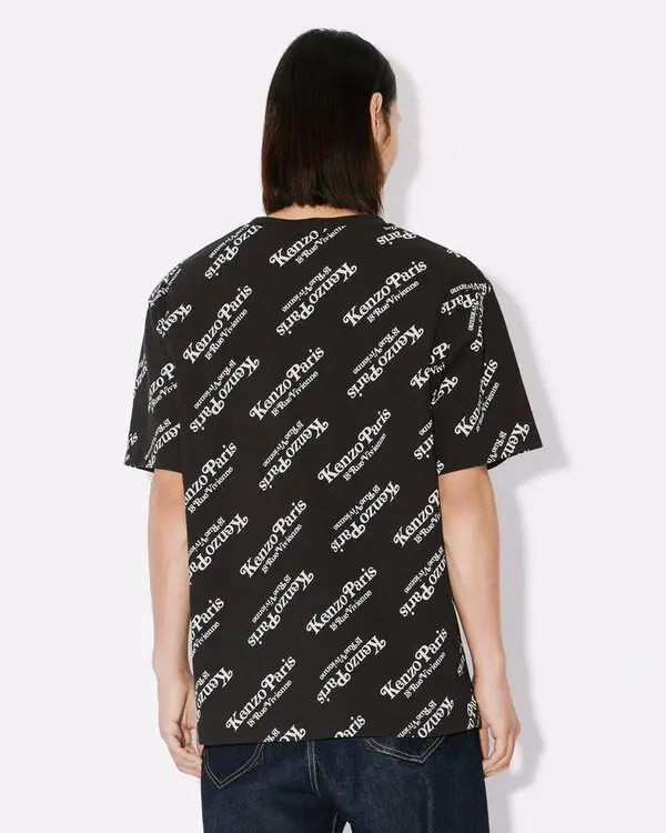 Kenzo All-over Logo Printed Crewneck T-shirt - Black