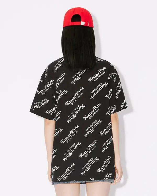 Kenzo All-over Logo Printed Crewneck T-shirt - Black