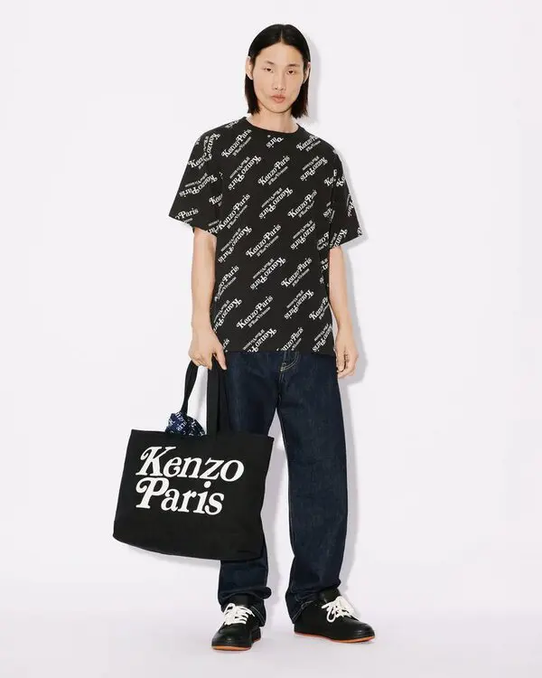 Kenzo All-over Logo Printed Crewneck T-shirt - Black