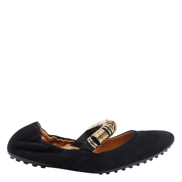 TOD'S Embellished Ballerina Flats - Black